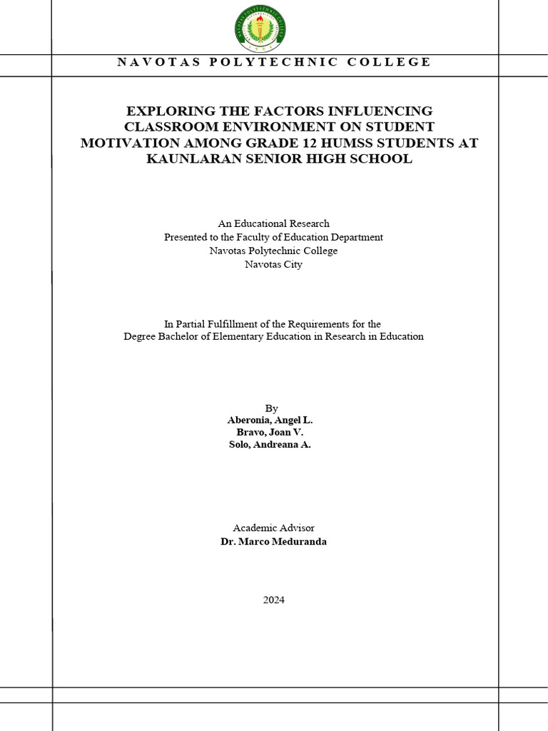 Exploring The Factors Influencingclassroom Environment ...