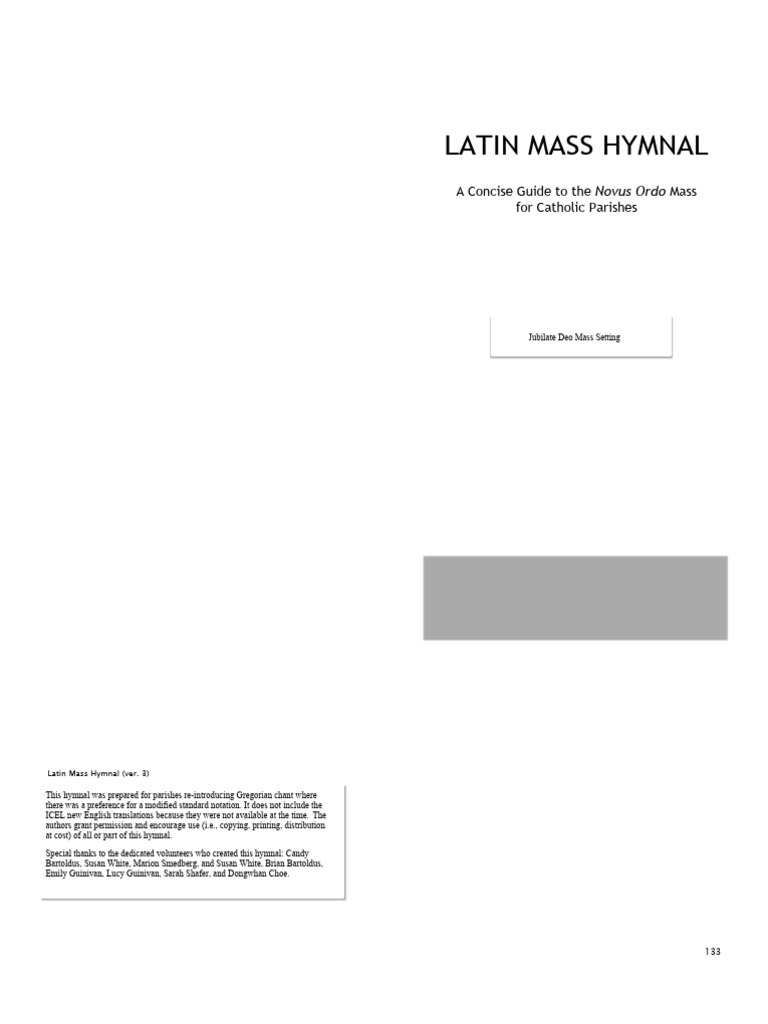 Booklet Latin Mass Hymnal | Download Free PDF | Gregorian Chant | Mass ...