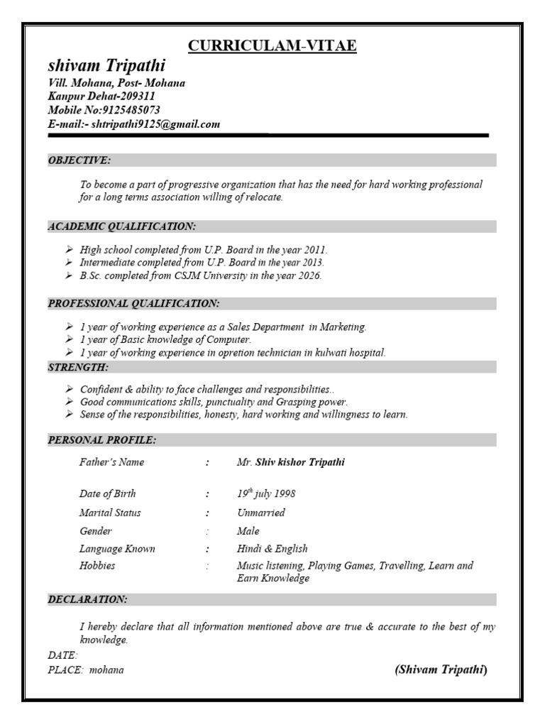 Shivam Tripathi Resume | PDF Shivam Tripathi Resume | PDF
