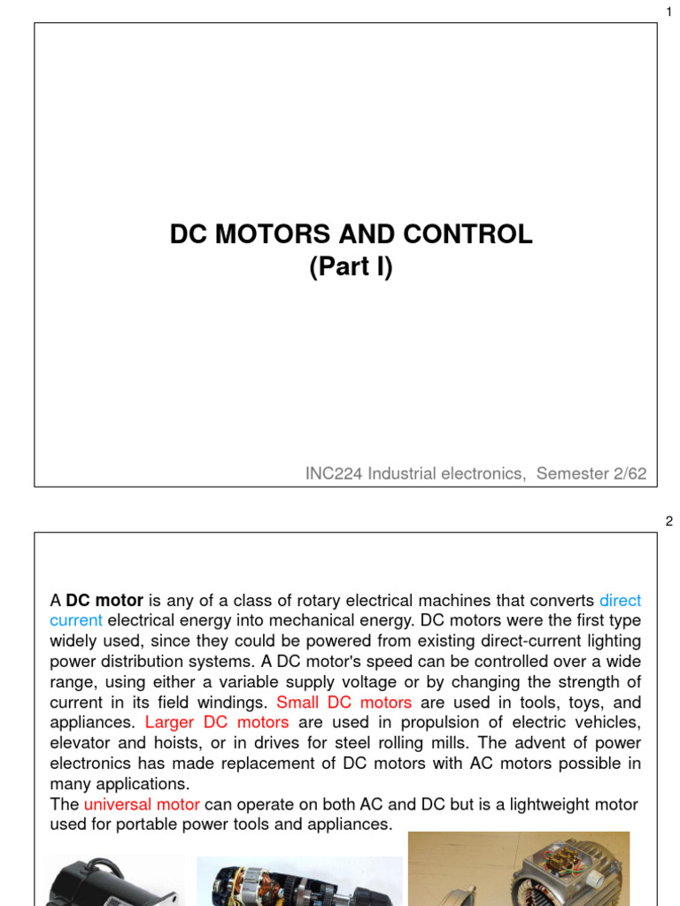 DC Motor Part1 b7bfe5fcd9 | Download Free PDF | Electric Motor ...