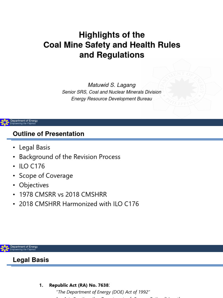 2018 Coal Mine Safety Regulations Update | PDF | Occupational Safety ...