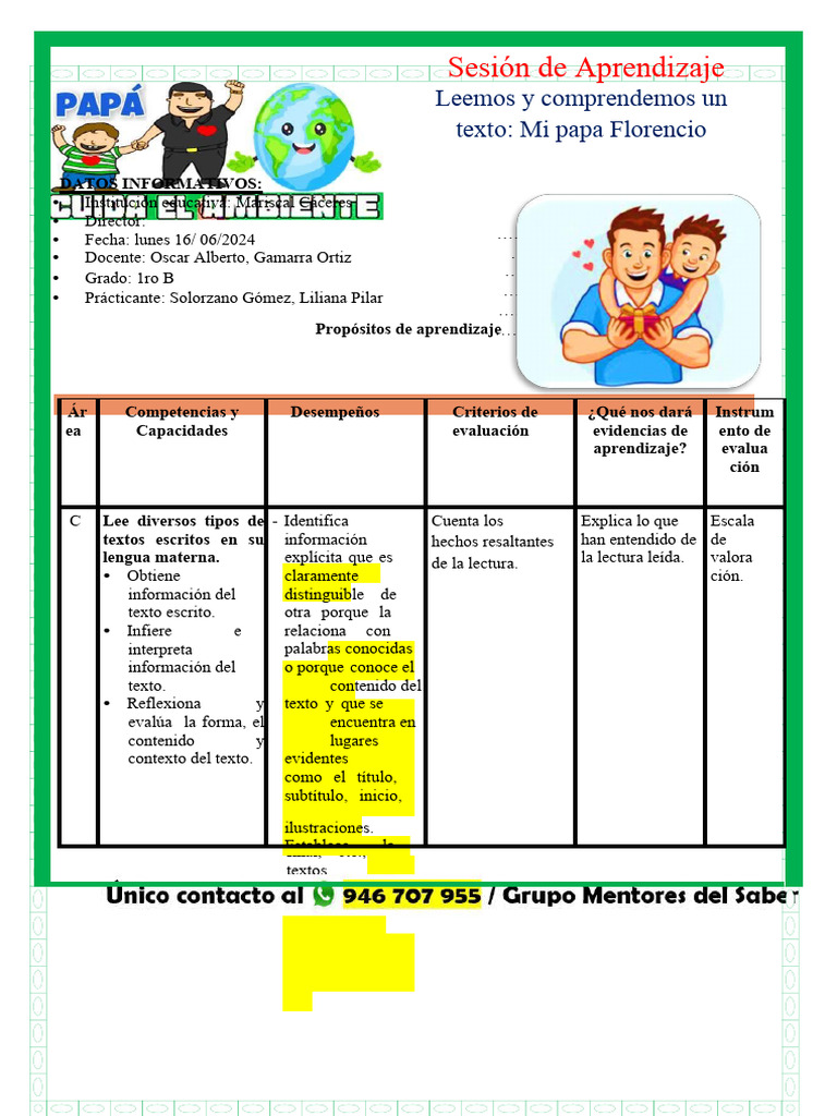 664703842-1-SESION-COM-LEEMOS-Y-COMPRENDEMOS-UN-TEXTO-DIA-DEL-PADRE-UNIDAD-4-SEMANA-3 | PDF ...