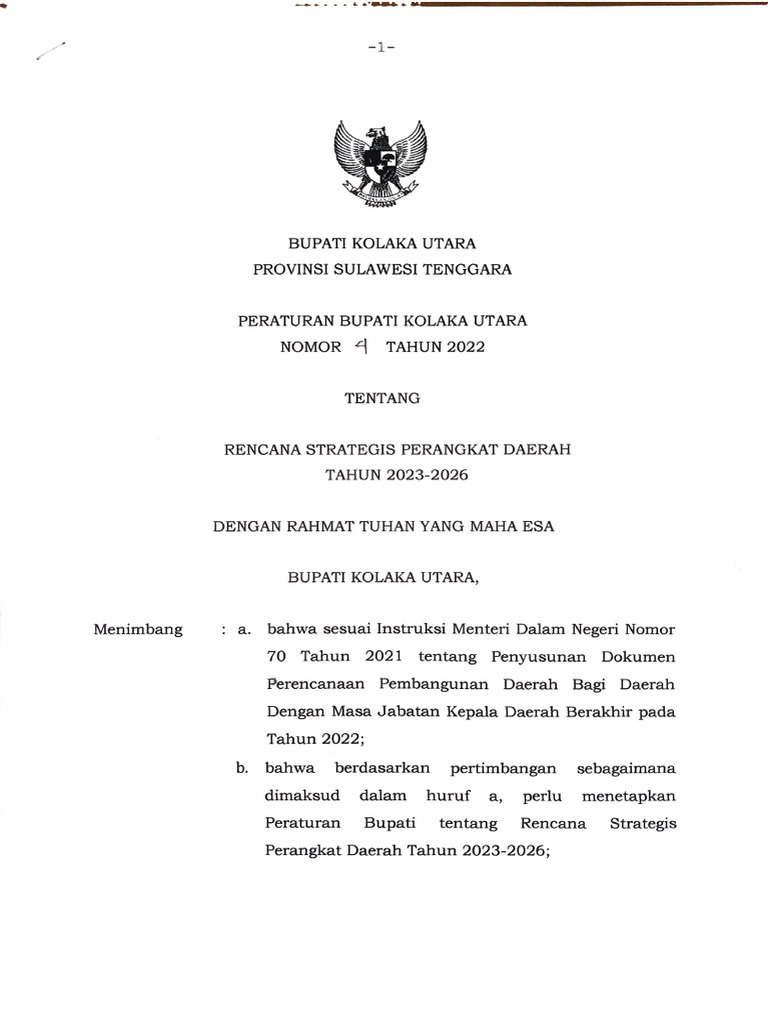 Perbub No 4 Tahun 2022 | PDF