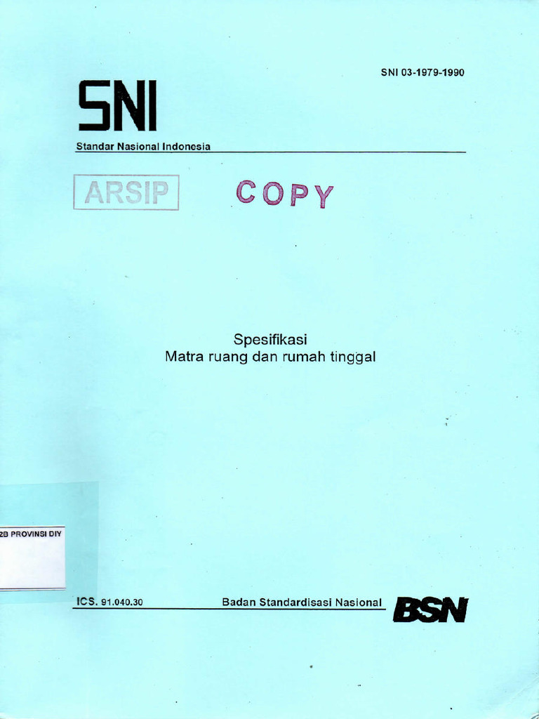Sni 03 1979 1990 Spesifikasi Matra Ruang Ampamp Rumah Tinggal Compress | PDF