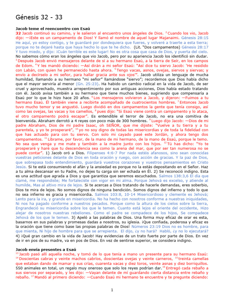Génesis 32-33 | PDF | Jacob | Rachel
