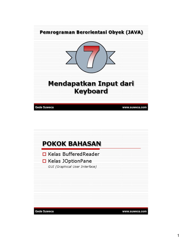 PBO 7 - Mendapatkan Input Dari Keyboard | PDF