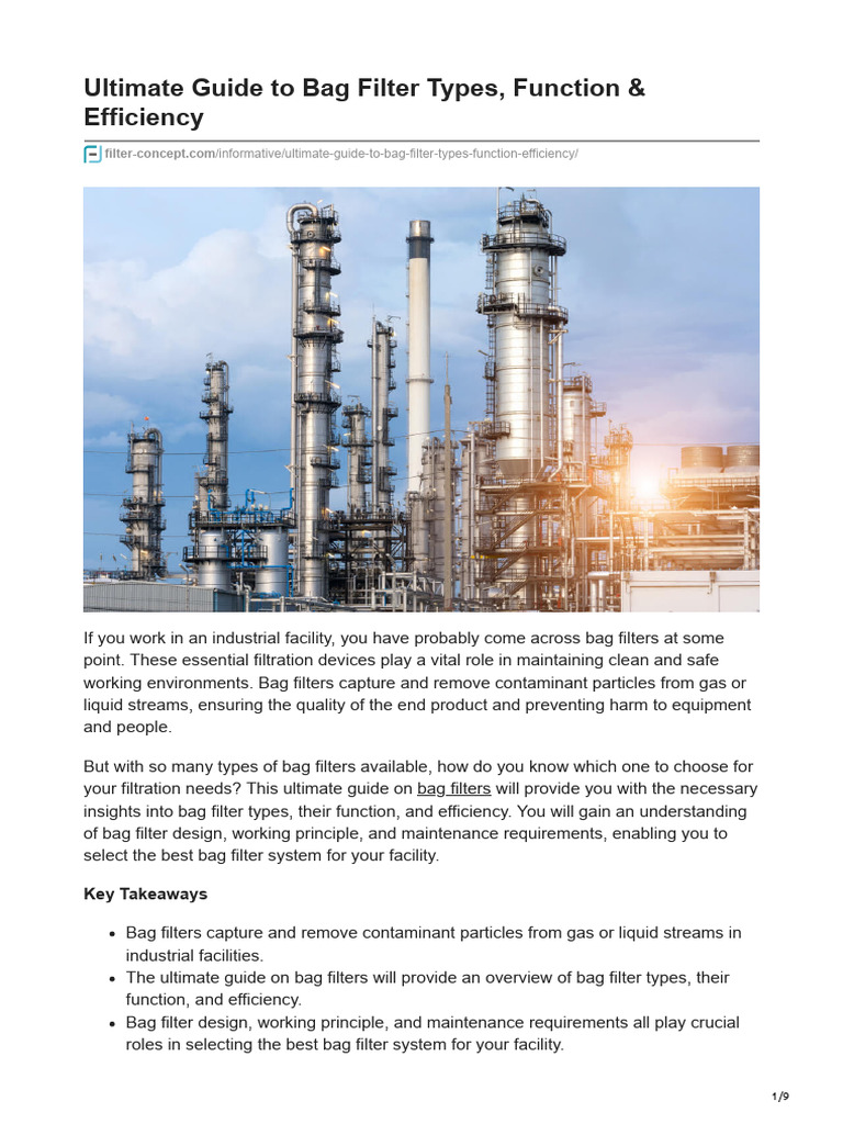Ultimate Guide to Bag Filter Types Function Efficiency | Download Free ...