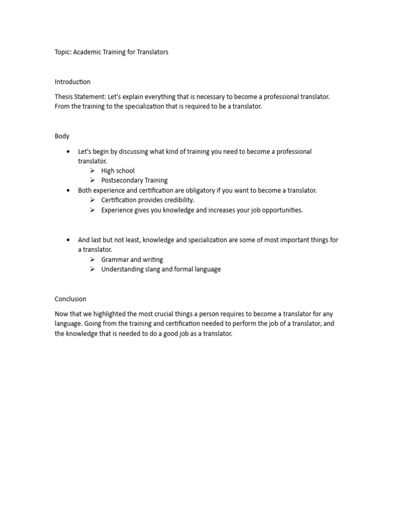 Formal Speech Outline | PDF