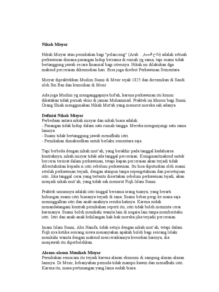 Nikah Misyar | PDF