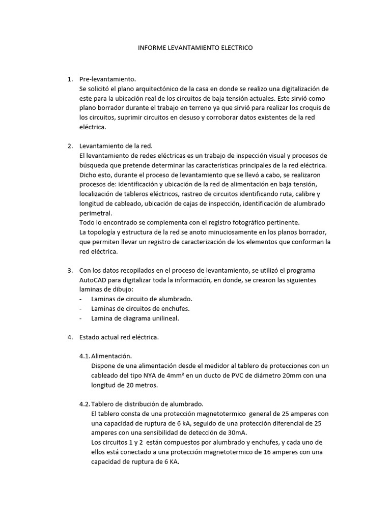 Informe Levantamiento Electrico | PDF | Electromagnetismo | Electricidad