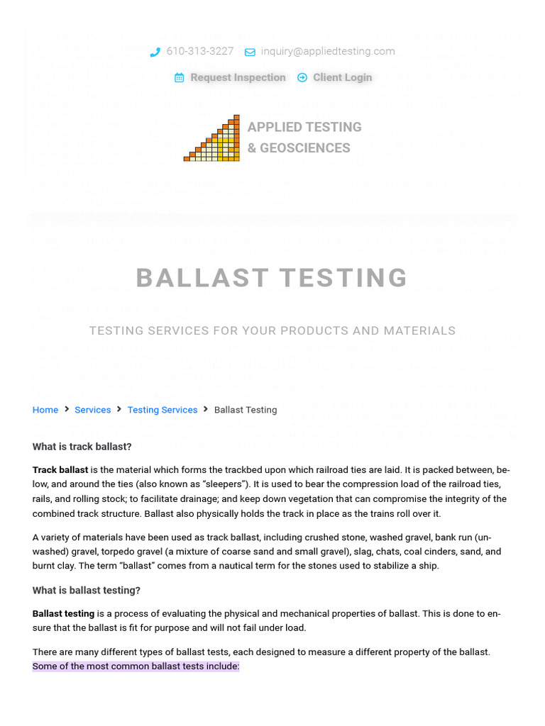 Ballast Testing | PDF