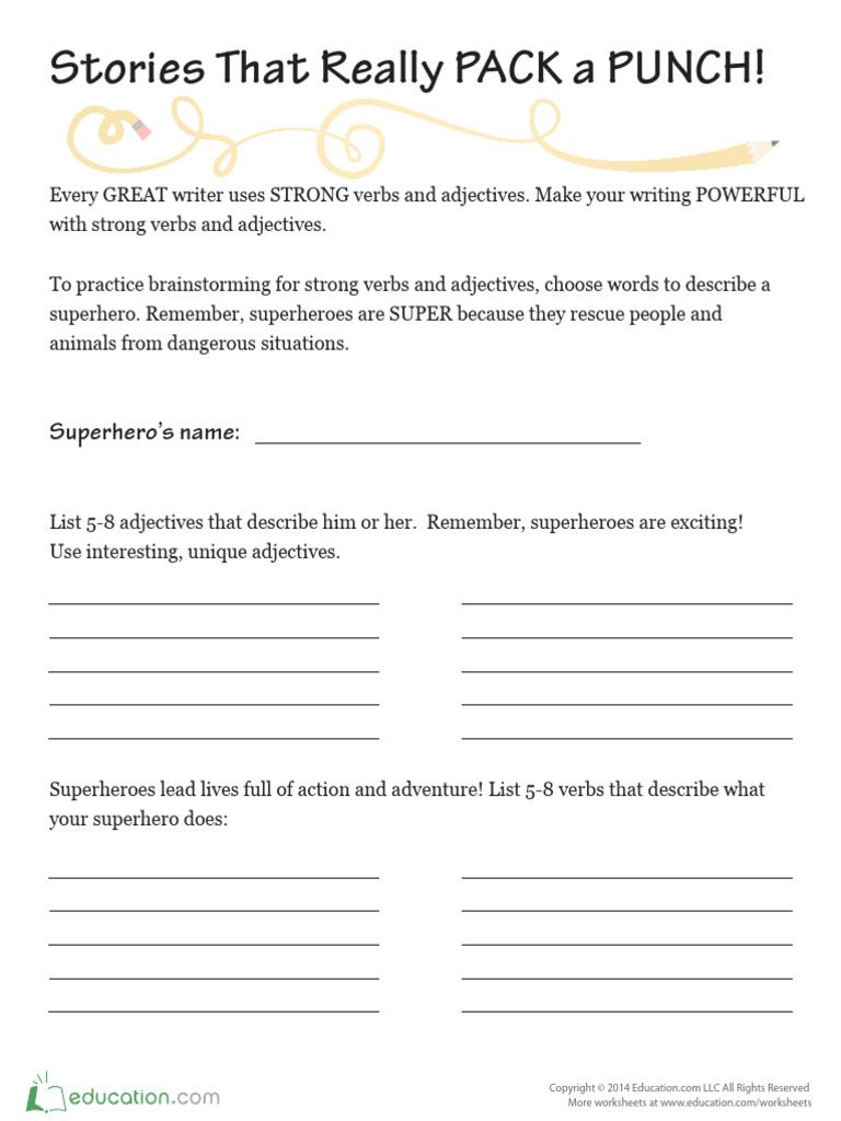 Create Your Own Superhero | PDF | Adjective | Verb