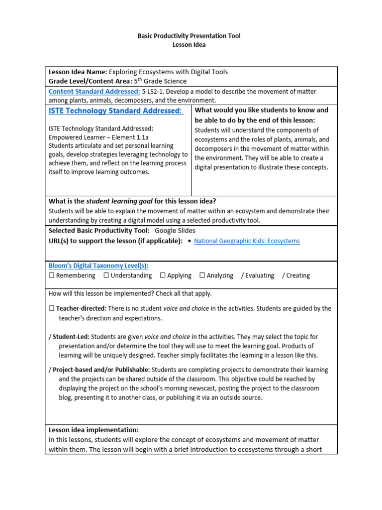 BPTs - Basic Productivity Tools Marissa Warren | PDF | Learning | Teachers