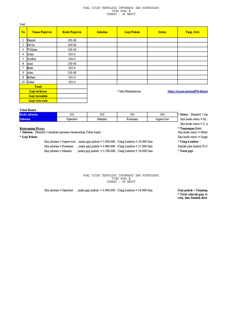 Tes Excel Admin Payroll 3 | PDF