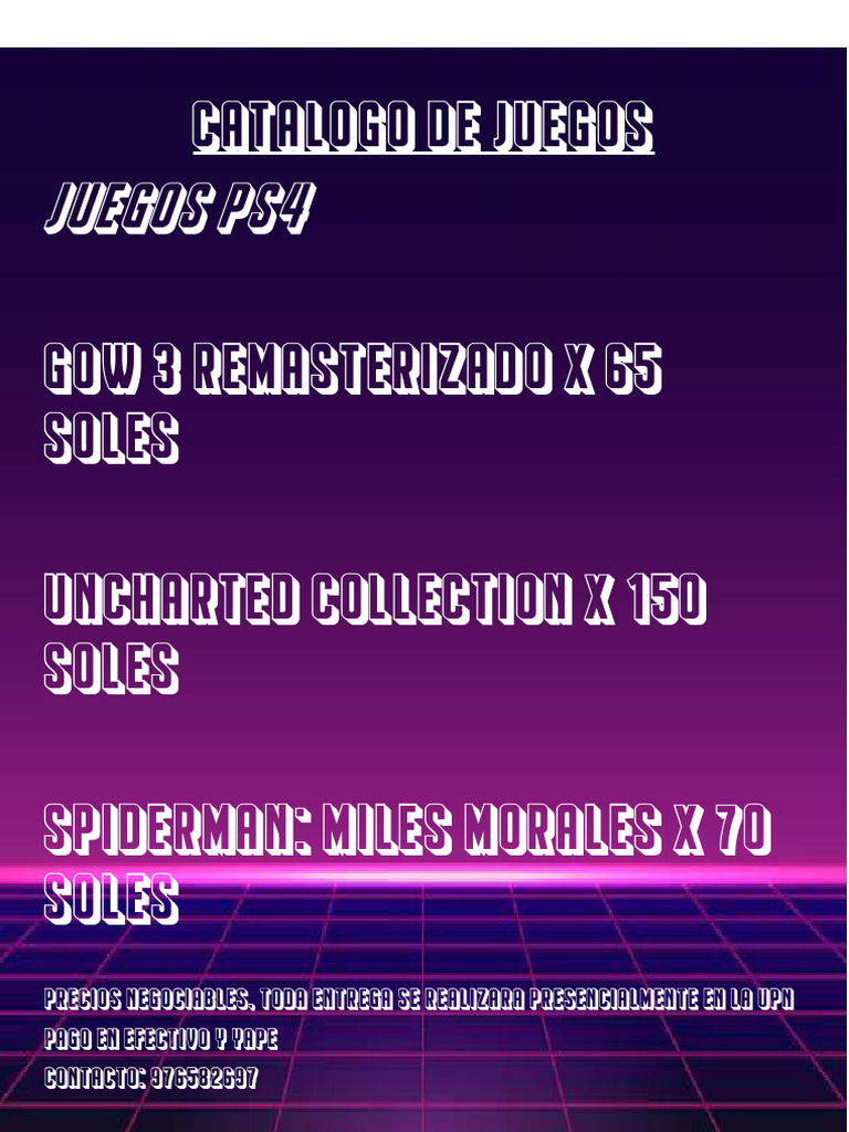 CATALOGO DE JUEGOS PS4 | PDF