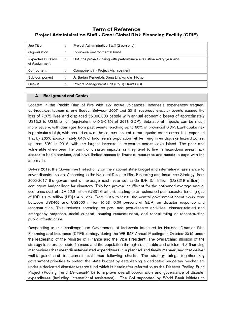 TOR Administrative Staff 2 Persons1 | Download Free PDF | Project ...