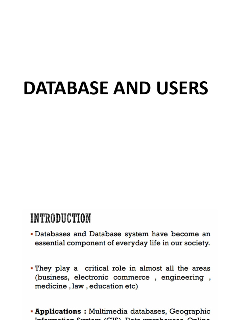 Understanding Databases and DBMS Users | PDF | Databases | Database ...