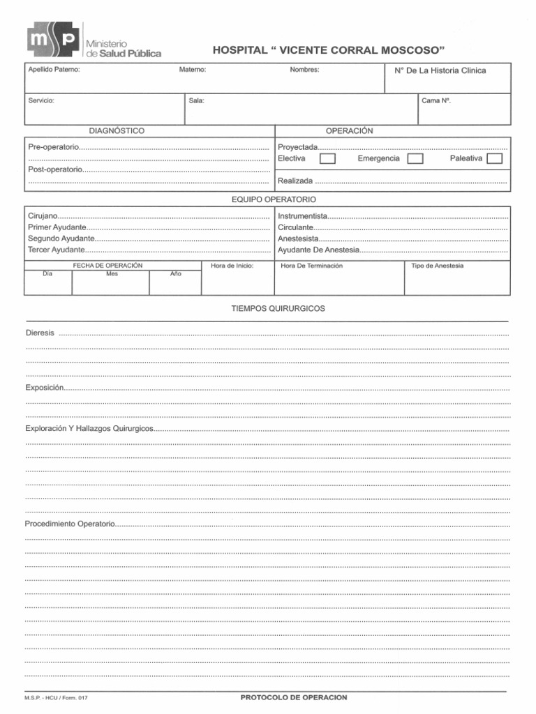Parte Operatorio | PDF