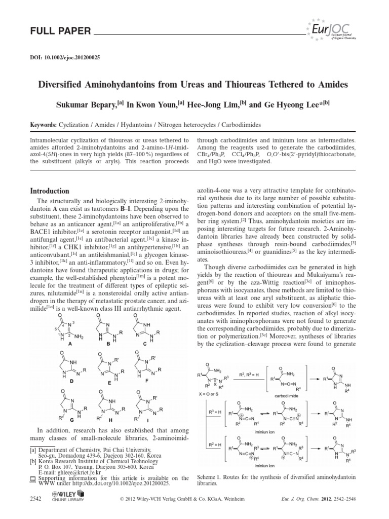 Diversified Aminohydantoins From Ureas and Thioureas Tethered To Amides ...