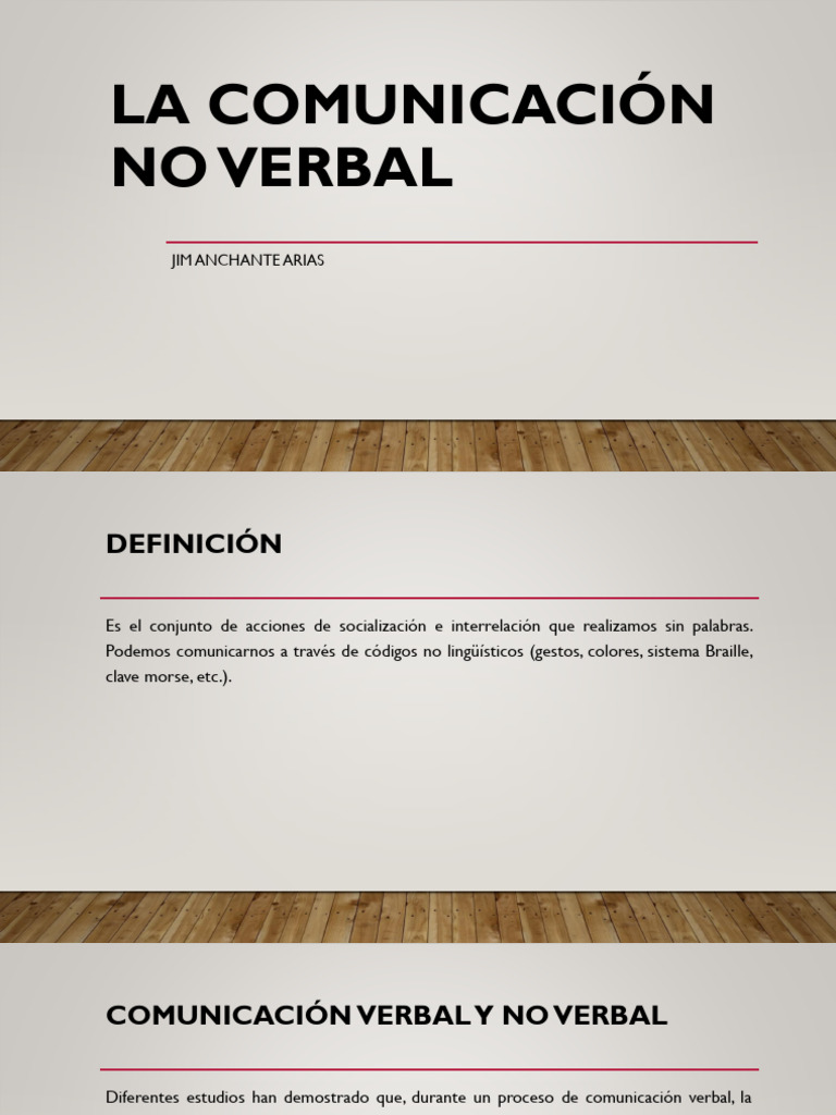 LA COMUNICACIÓN NO VERBAL | PDF | Comunicación no verbal | Comunicación
