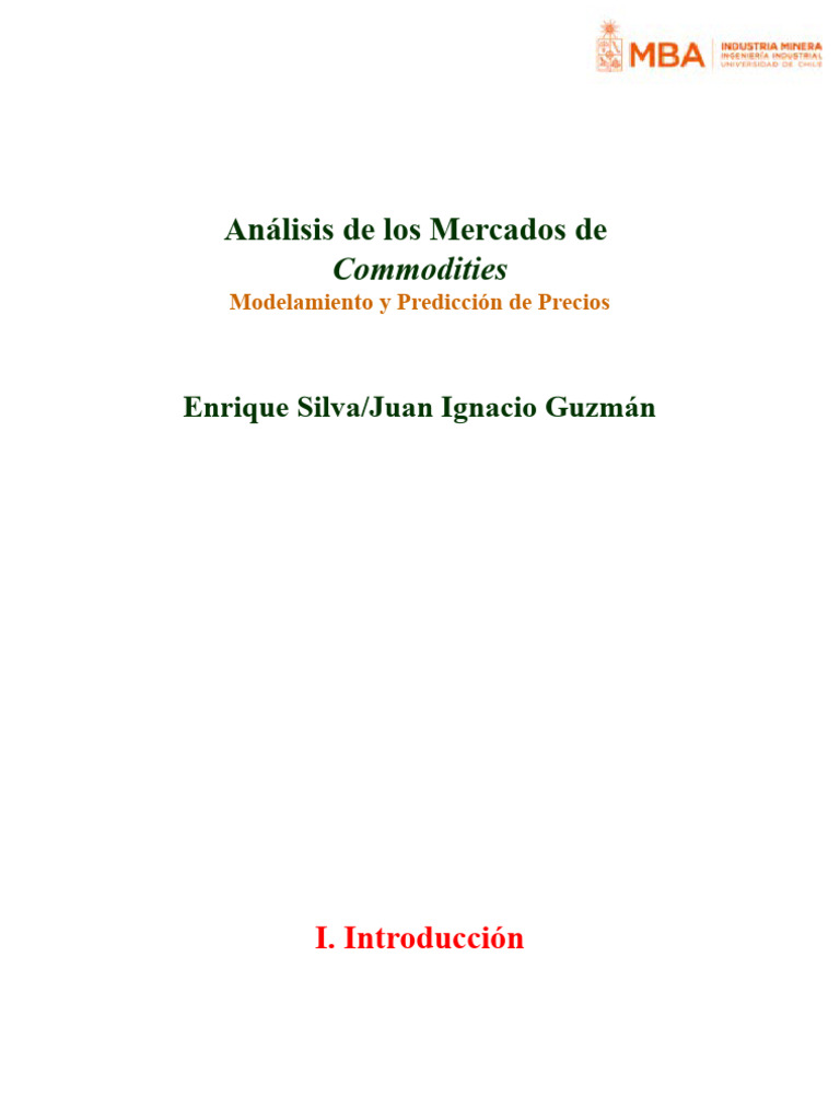 Analisis de Mercados Commodities | PDF | Oferta (economía) | Elasticidad (economía)