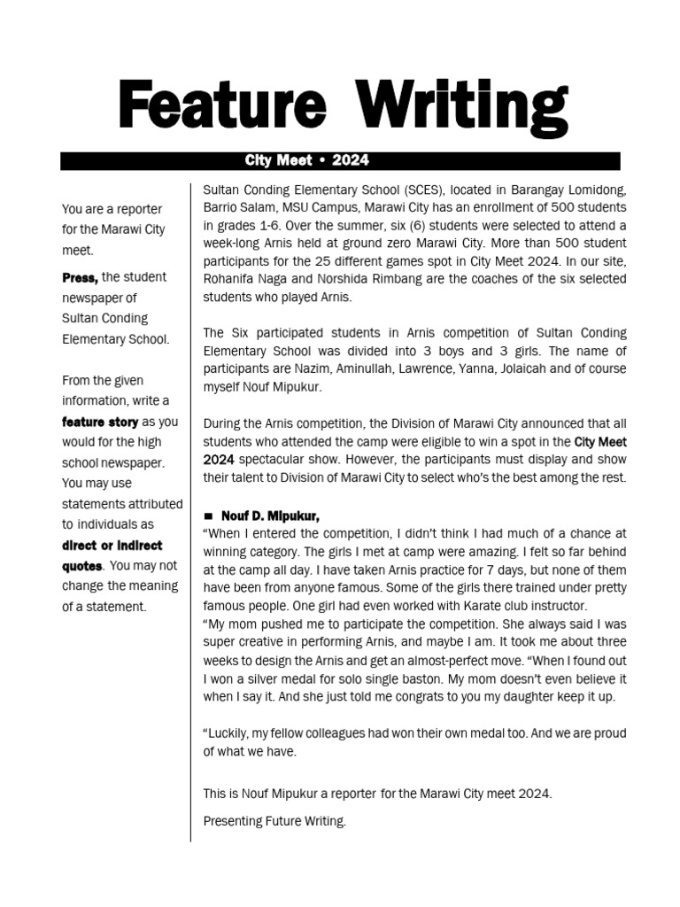 Feature Writing | PDF