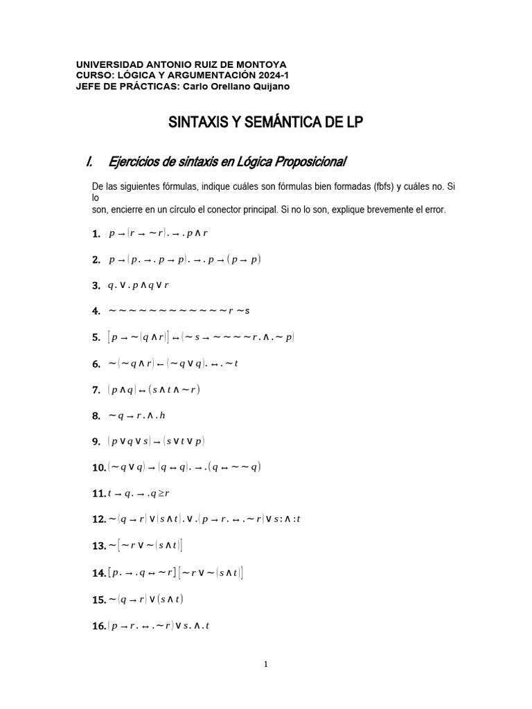PD # 4 - Sintaxis y Semántica | PDF | Sintaxis (Lógica) | Lógica matemática