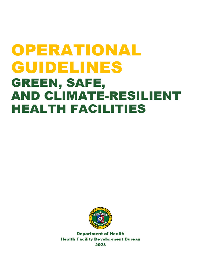 Green and Safe Health Facilities Manual | PDF | Climate Resilience ...