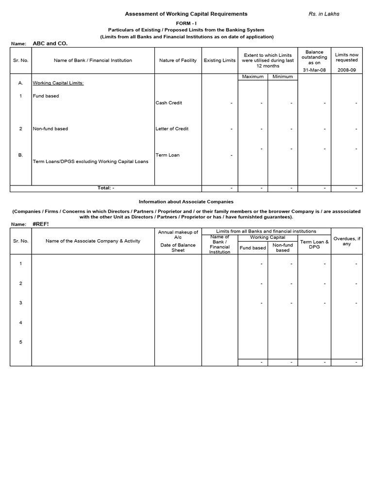 CMA Format (1) | PDF | Banks | Private Sector