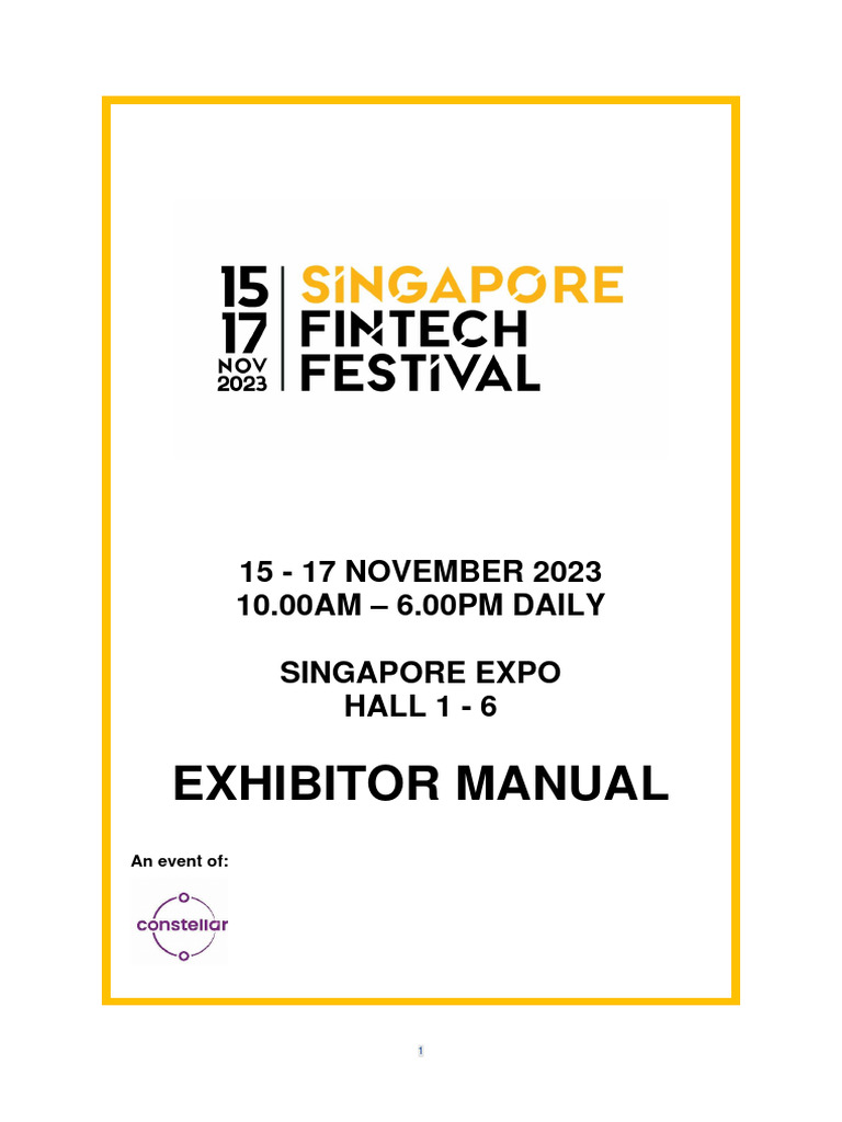 SFF 2023 - Exhibitor Manual (Caa 2023.09.14) | PDF | Value Added Tax | Cargo