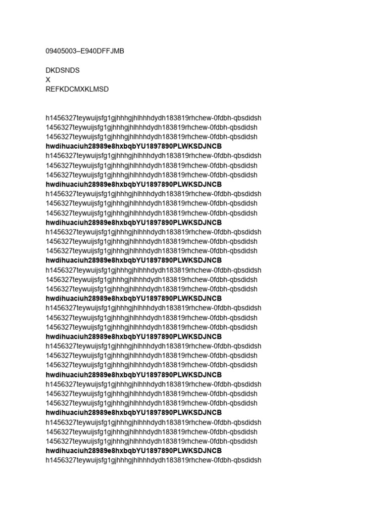 Random Alphanumeric Data Document | PDF