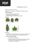 Measuring Leaf Area with Graph Paper | PDF