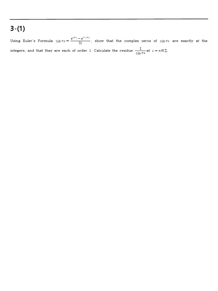 complex analysis problem set 정리본 | Download Free PDF | Series ...