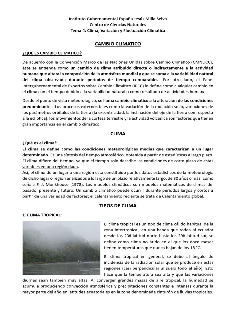 Tema 4 y Guia de Clima | PDF | Clima | Herida