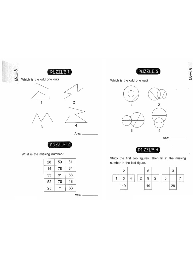 Casco IQ Math Level 1 Maze 8 | PDF
