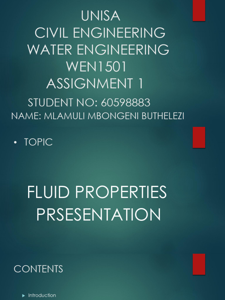 Water1501 Assignment 1 | PDF | Viscosity | Shear Stress