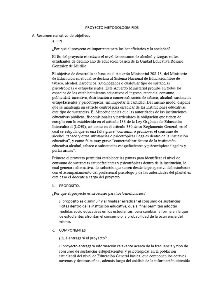Proyecto Cero Drogas Cero Alcohol UERGM FIDS | PDF | La dependencia de sustancias | Maestros