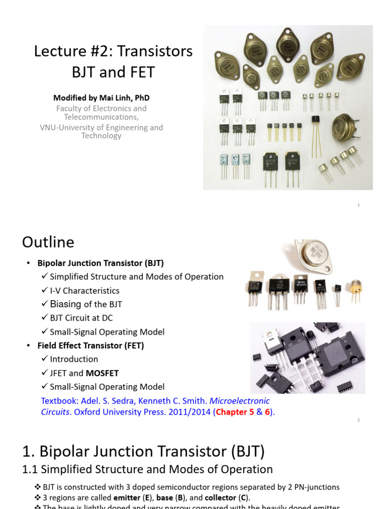 Lecture 2 Transistors BJT and FET - Updated 2 (Corrected) | PDF | Bipolar Junction Transistor ...