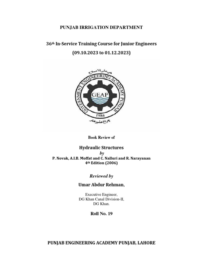 Review of Novak's Hydraulic Structures | PDF | Dam | Spillway