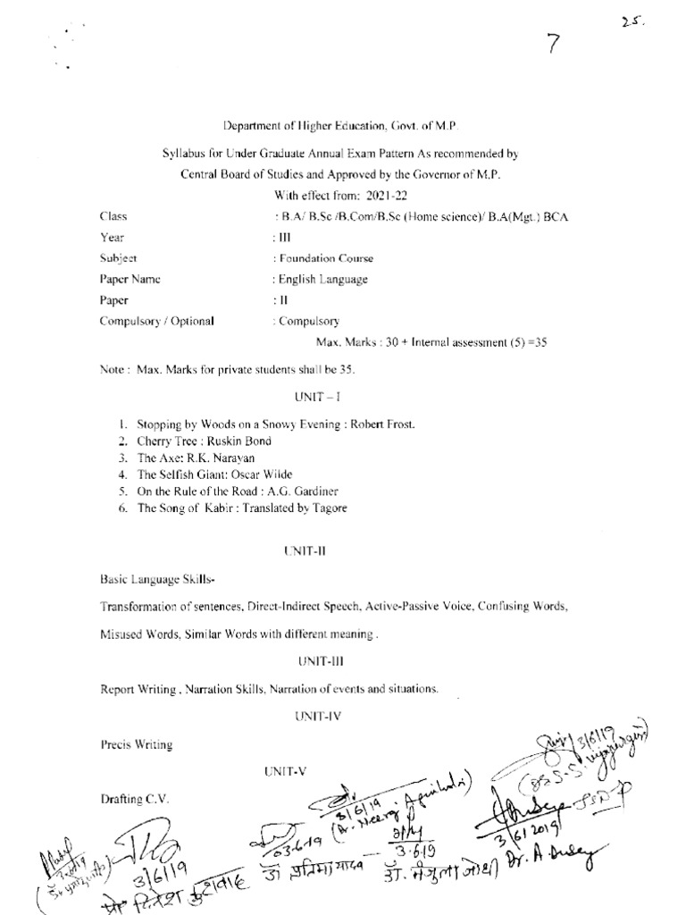 3 English Syllabus | PDF