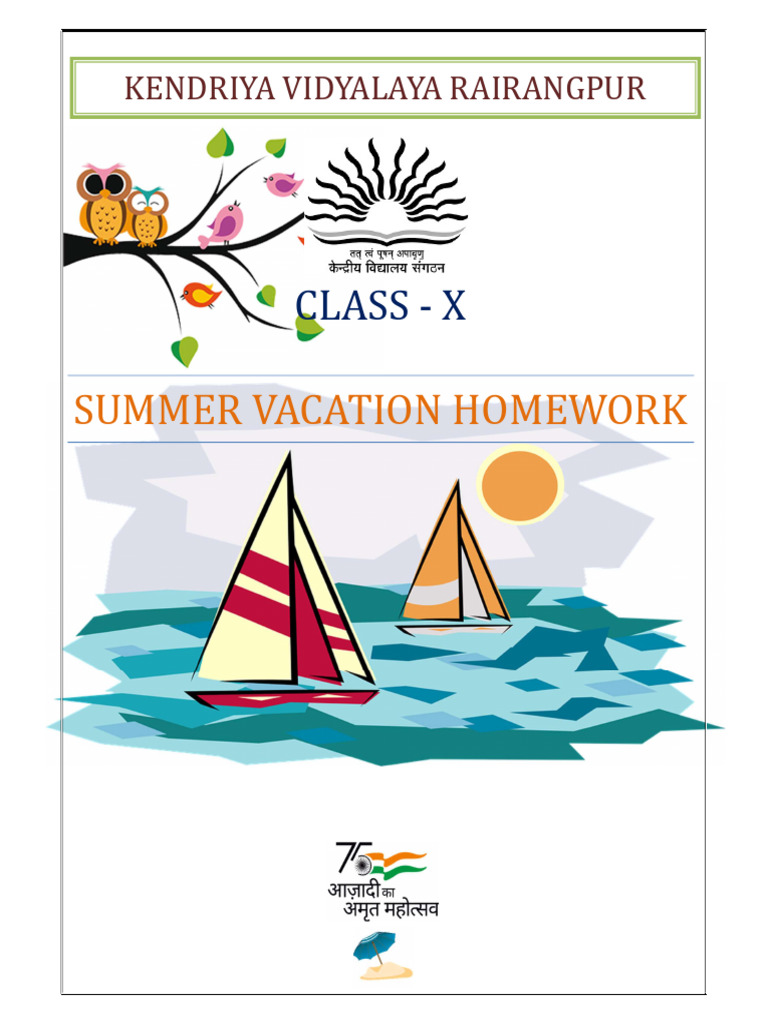 Class 10 Summer Vacation Holiday Homework | PDF | Narration | Artificial Intelligence