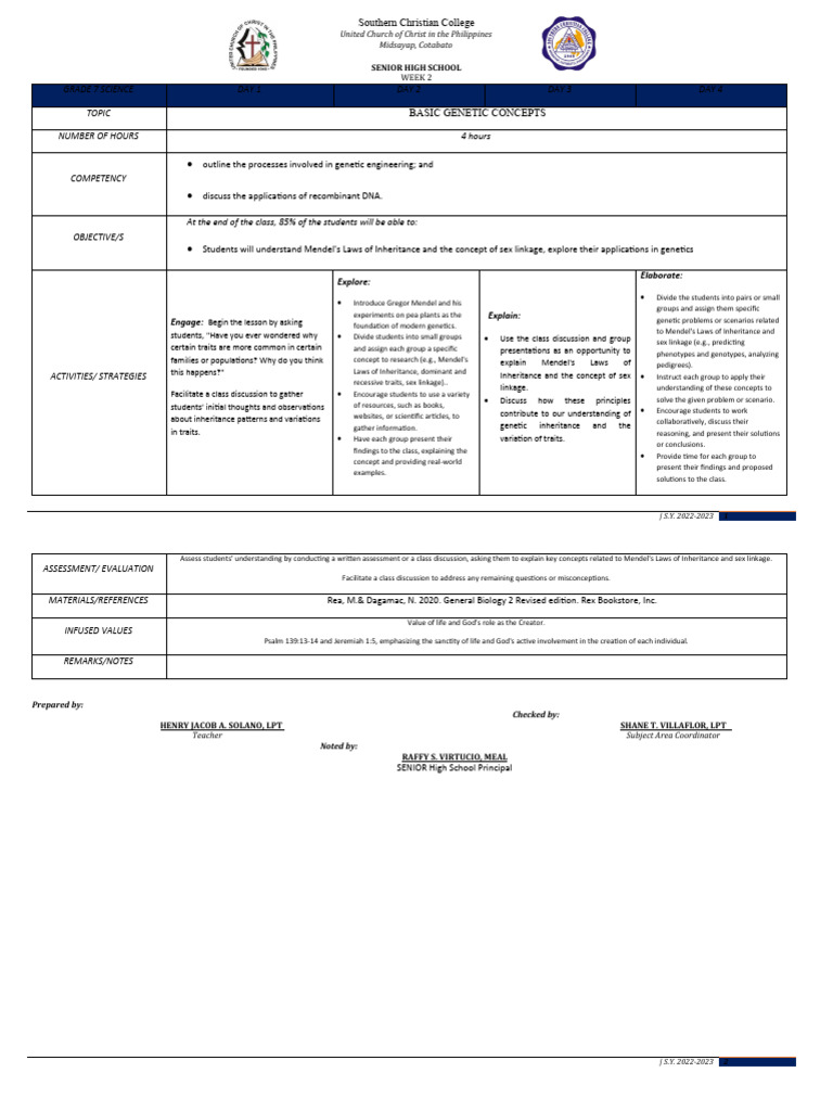 WLL WEEK 2. | PDF | Genetics | Genetic Linkage