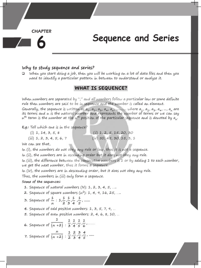 E-Book - Sequence and Series | PDF | Sequence | Mathematics