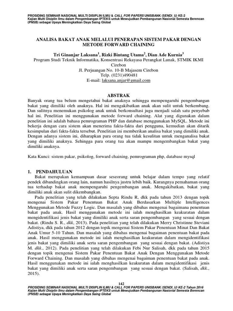 04 - Penerapan Sistem Pakar Dengan Metode Forward Chaining | PDF
