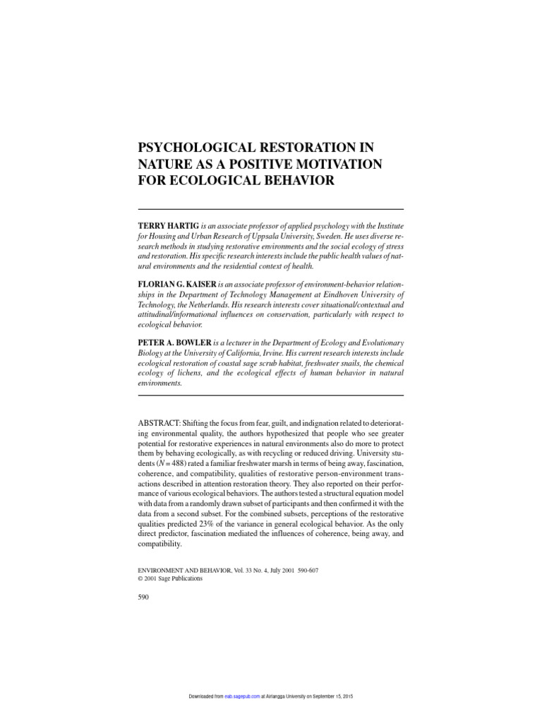 F.G. Kaiser 2001 | PDF | Likert Scale | Behavioural Sciences