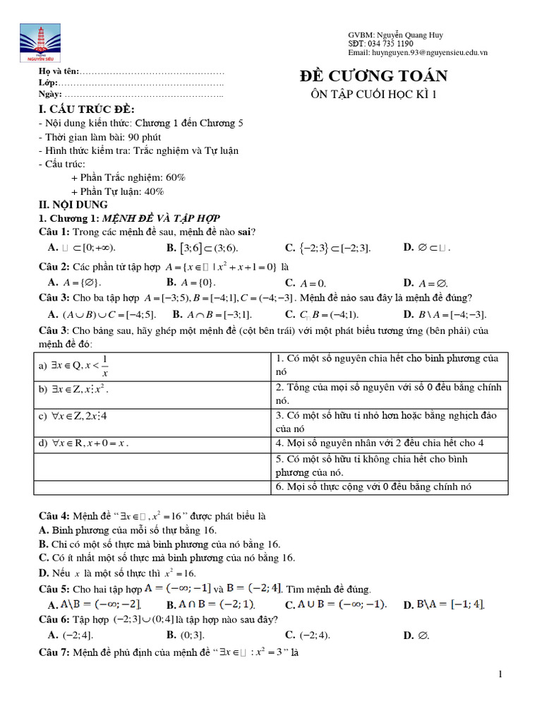 ĐỀ-CƯƠNG-TOÁN-HK1_K10_23-24 | PDF