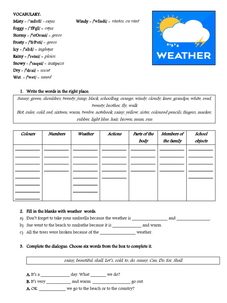 Vocabulary Weather 5-TH Form | PDF | Earth Sciences | Physical Geography