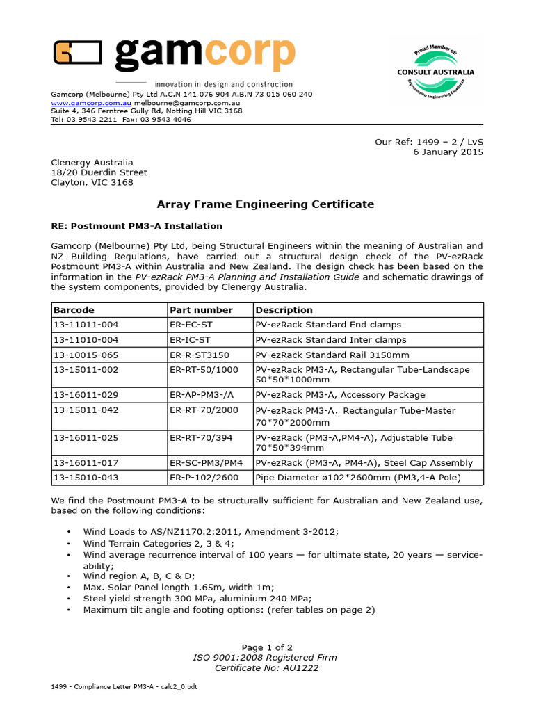 Certificate Pole Mount 3 Engineering | PDF | Home & Garden | Technology & Engineering