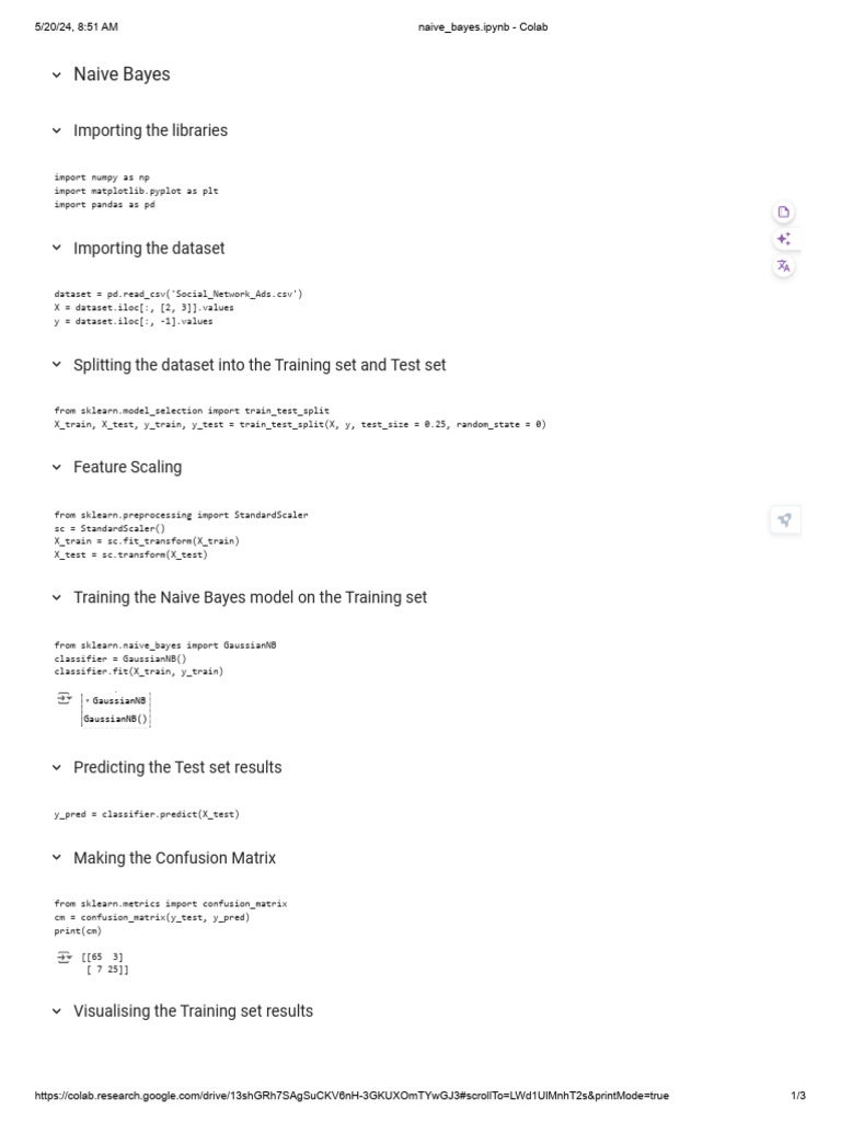 Naive - Bayes - Ipynb - Colab | PDF | Computer Programming | Probability Naive - Bayes - Ipynb - Colab | PDF | Computer Programming | Probability