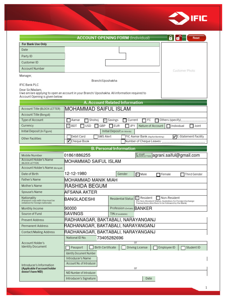 Aof Ific | PDF | Identity Document | Banks